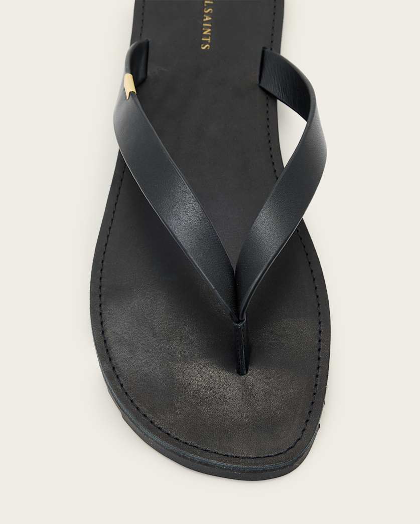 Sydney Leather Sandals Black | ALLSAINTS Canada
